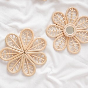 Rattan Flower Wall Decor Set, Daisy Rattan Wall Decor, Rattan Flower ...