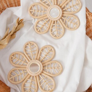 Rattan Flower Wall Decor Set, Daisy Rattan Wall Decor, Rattan Flower ...