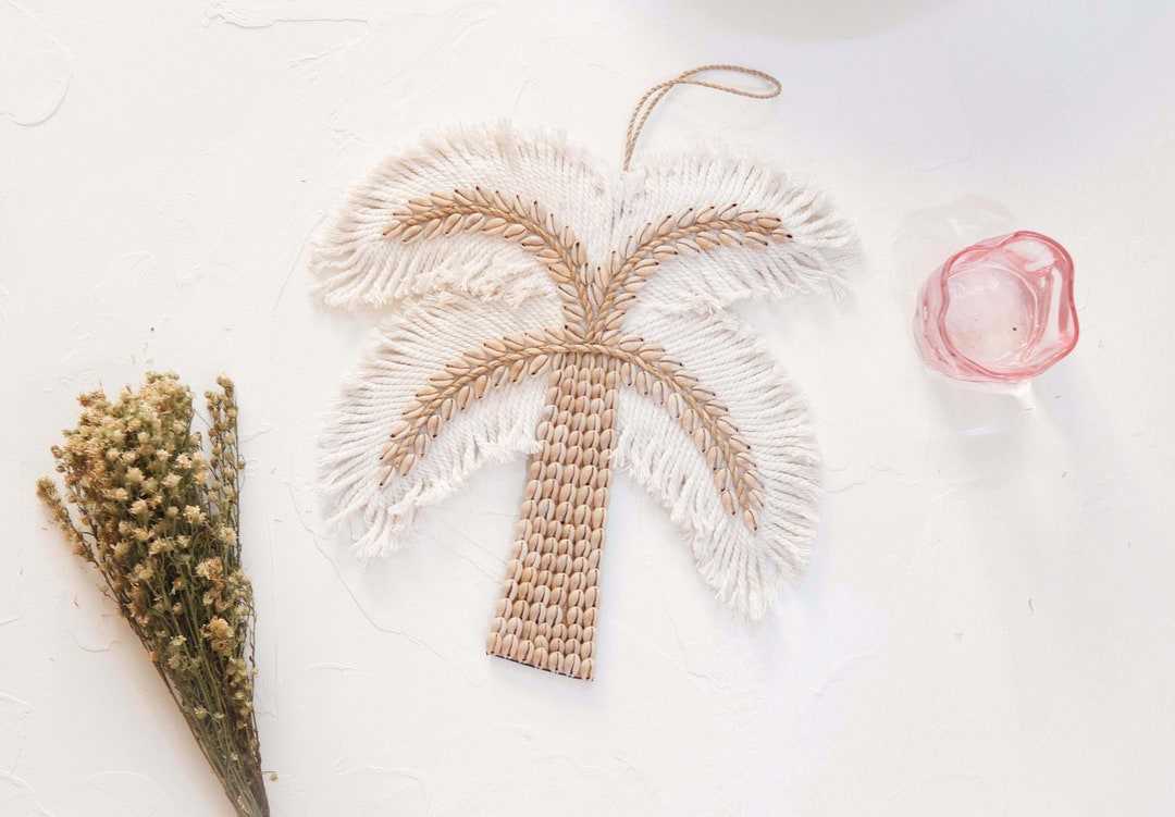 Palm Tree Shell Nursery Decor, Boho Beach Nursery Decor, Brown Sea ...