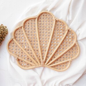 Rattan Seashell Wall Decor, Boho Rattan Nursery Decor, Shell Nursery ...