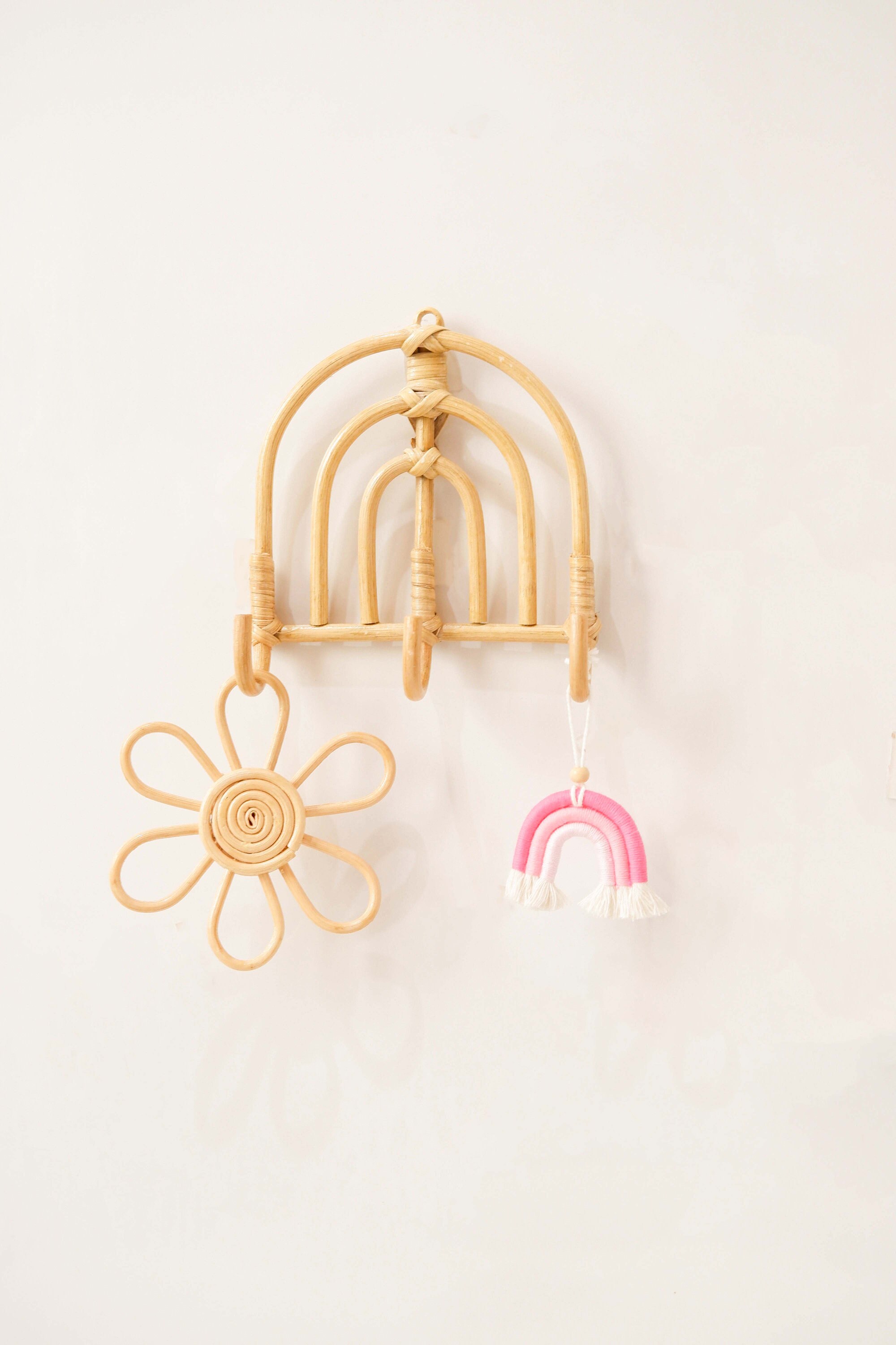 Rattan Rainbow Hook Rattan Nursery Wall Hook Rattan Wall - Etsy