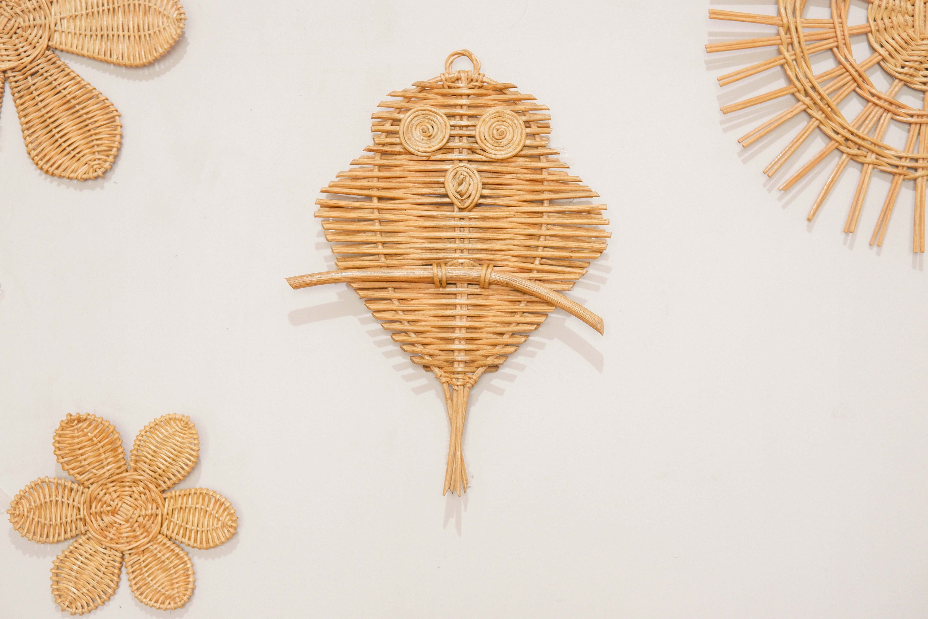 Rattan Nursery Wall Decor, Wicker Animal Rattan Decor, Wooden Animal ...
