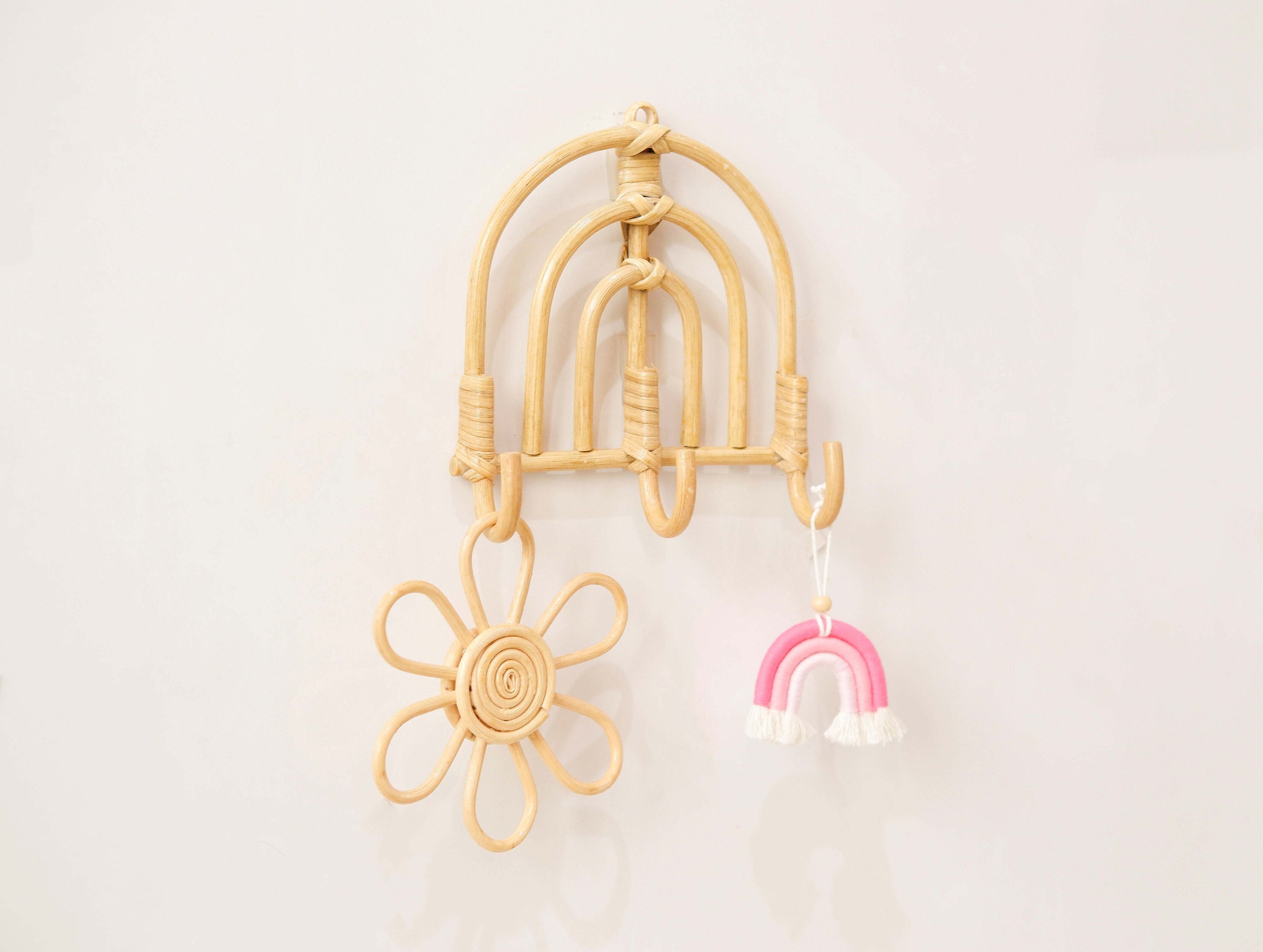 Rattan Rainbow Hook, Rattan Nursery Wall Hook, Rattan Wall Hook ...