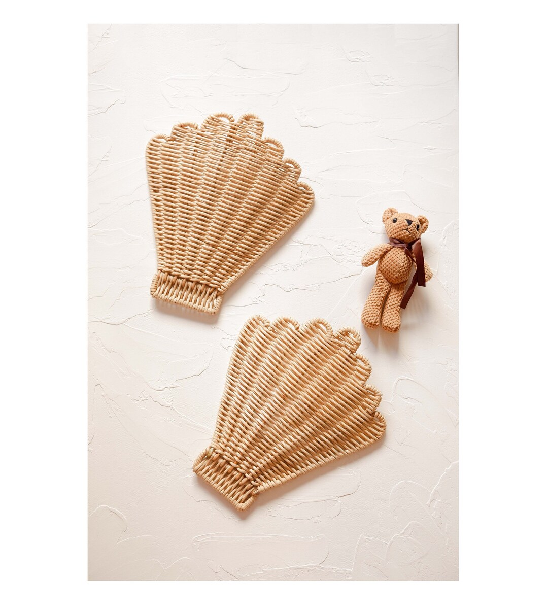 Rattan Nursery Wall Decor SET, Rattan Sea Shell Decor, Boho Rattan ...