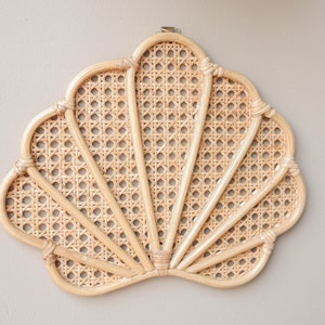Rattan Seashell Wall Decor, Boho Rattan Nursery Decor, Shell Nursery ...