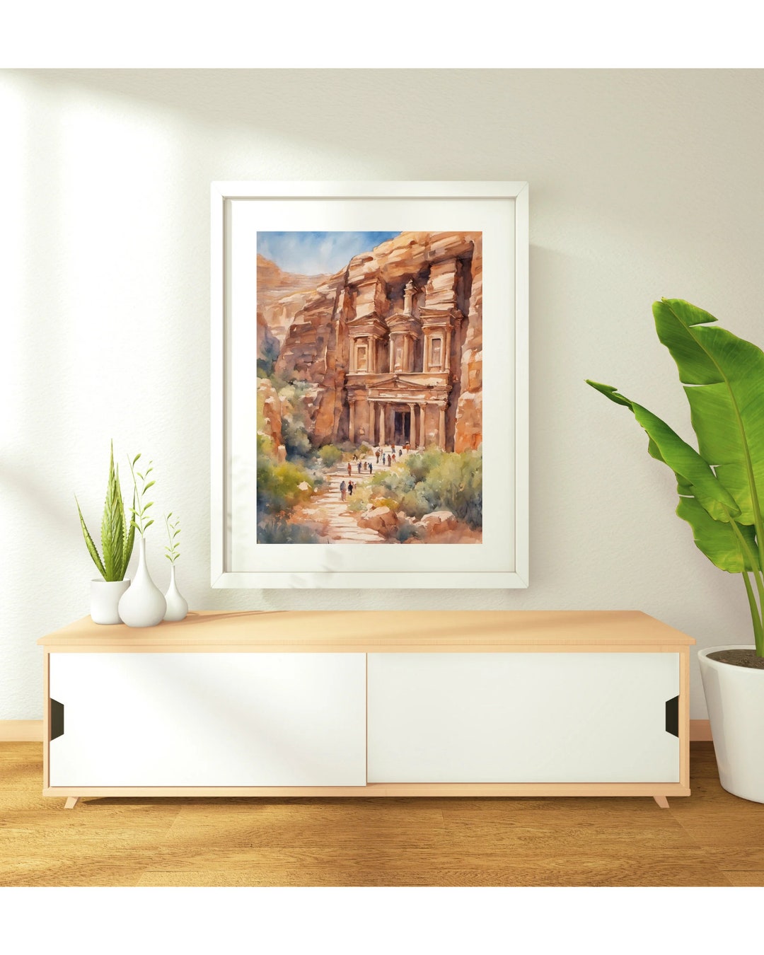 Digital Download of Mural of the Ruined City Petra Wall Art, Framed Art ...