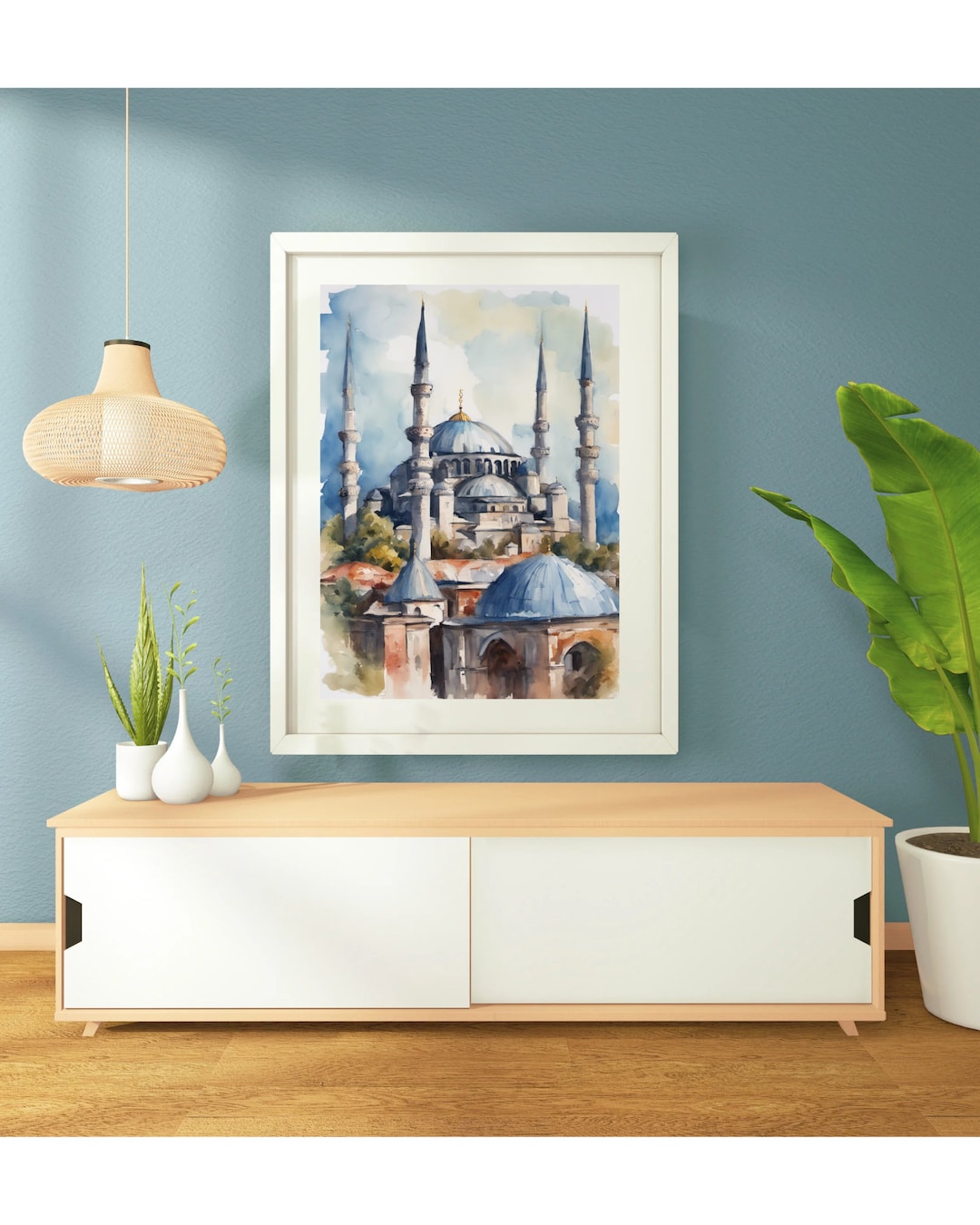 Mural of the Blue Mosque in Istanbul Digital Download Printable Wall ...