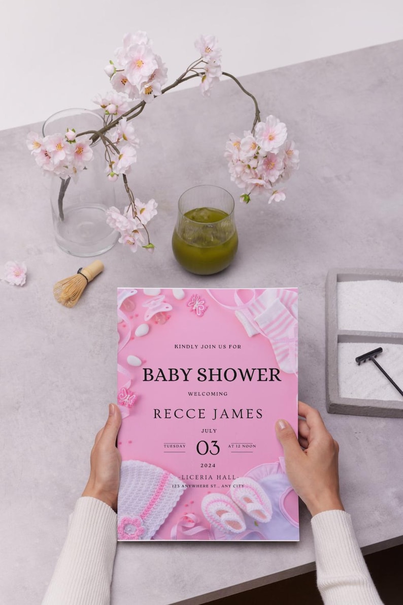 Editable Baby Shower Invitation Card, Printable Minimalist Baby ...