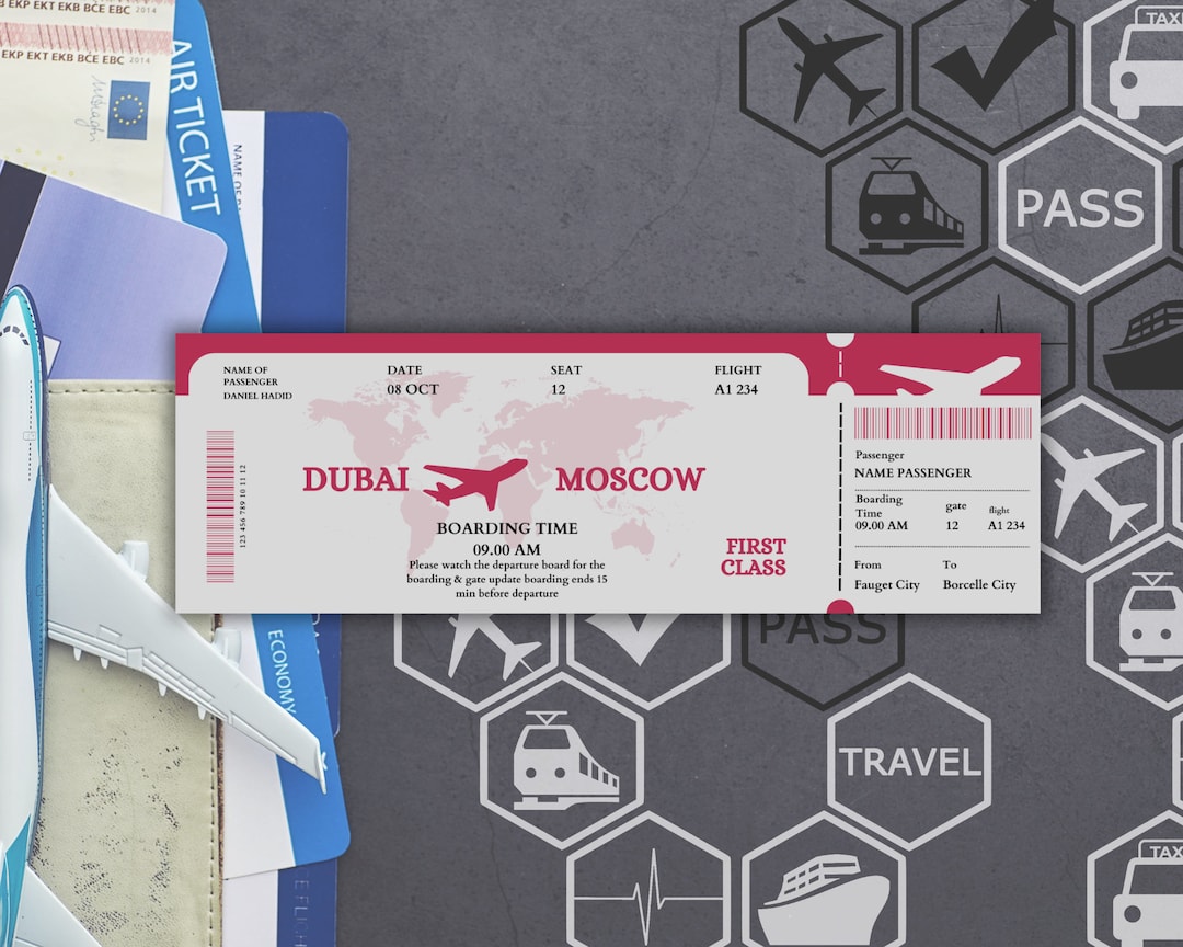 EDITABLE Airline Ticket Template | Surprise Gift Idea | Gift for Her ...