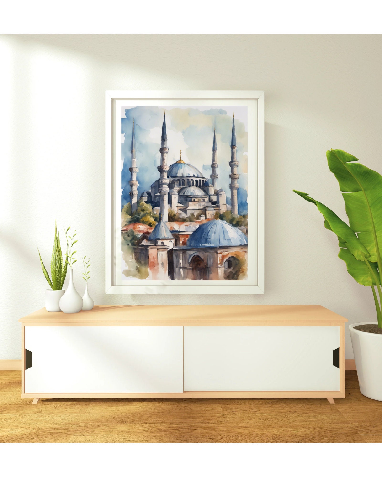 Mural of the Blue Mosque in Istanbul Digital Download Printable Wall ...