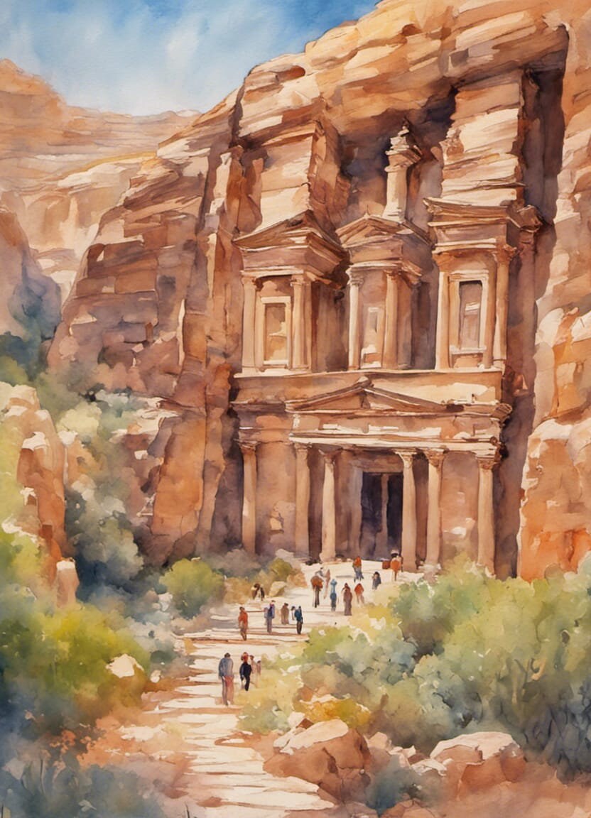 Digital Download of Mural of the Ruined City Petra Wall Art - Etsy