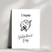 Anti-valentine's Day Card, Digital Product, Instant Download, Sarcastic ...