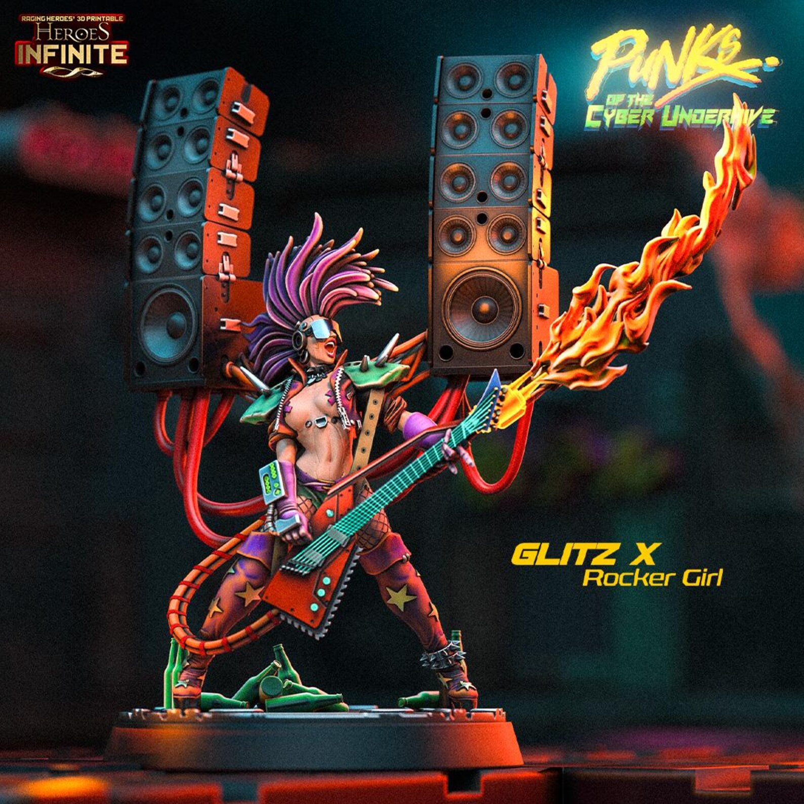 Glitz X Cyberpunk Rocker Girl Miniature - Etsy