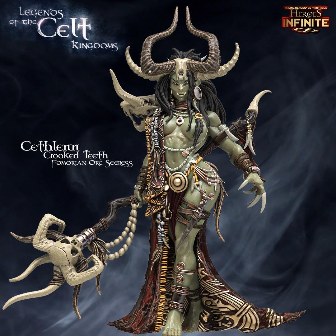 Cethlenn Crooked Teeth: Fomorian Orc Seeress - Etsy