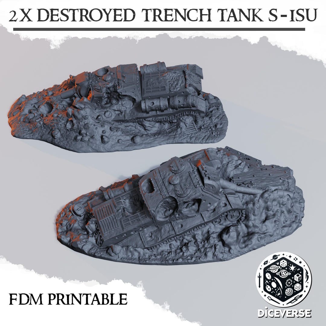 Trench Terrain: Destroyed Tanks S-ISU - Etsy