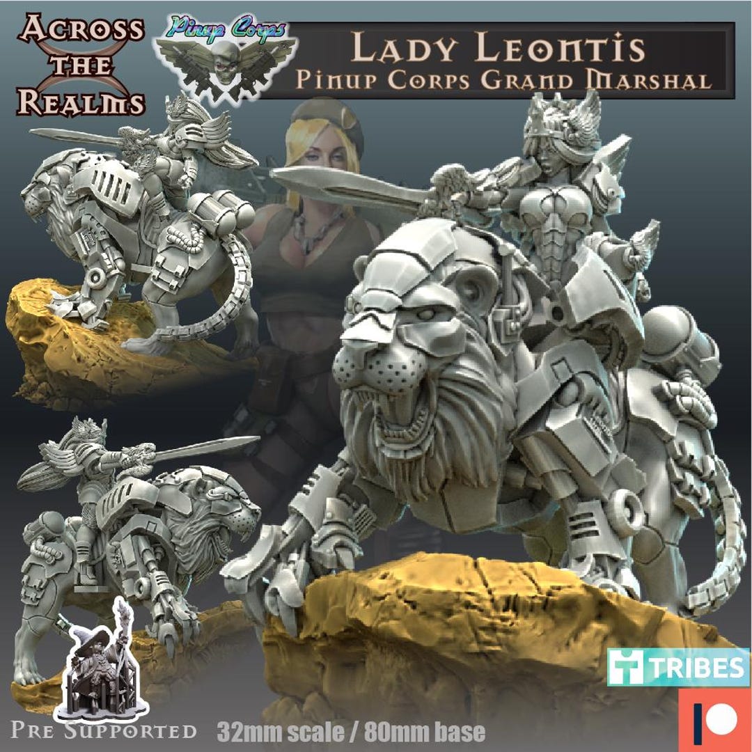 Lady Leontis Pinup Corps Grand Marshal 80mm Base - Etsy