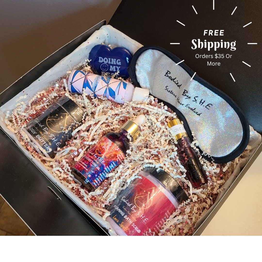 Skin Care Gift Box-gift Box-body Srubs-beard Oil- Yoni Oil-fragrance ...