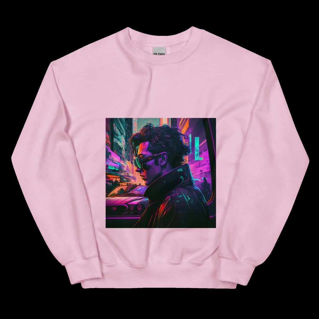 Cyberpunk Neon Noir Colored Sweatshirt Pullover - Neo Tokyo Streetwear ...