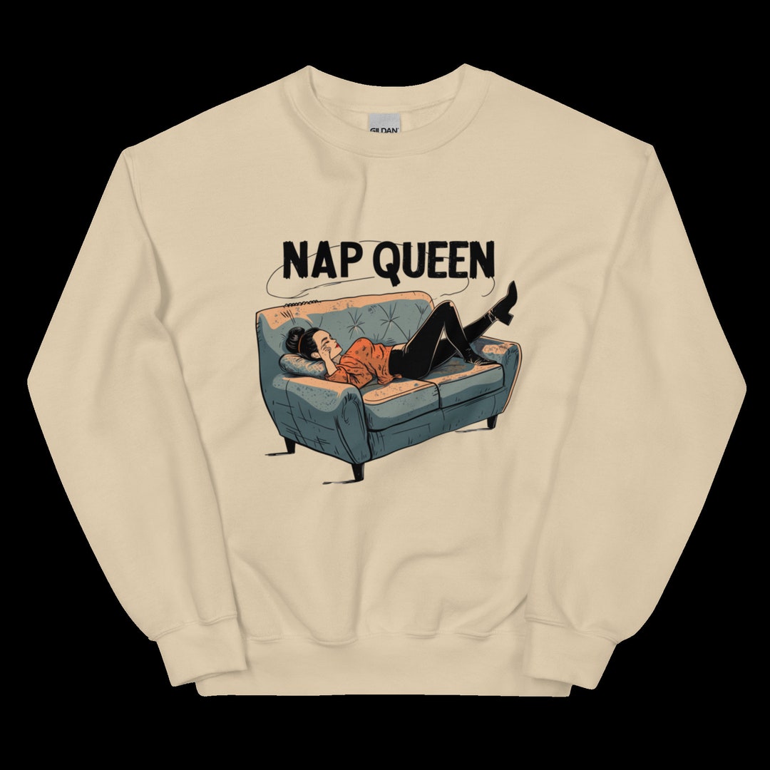 Nap Queen Cozy Feel-good Sweater With a Fun Design Unisex Sweatshirt in ...