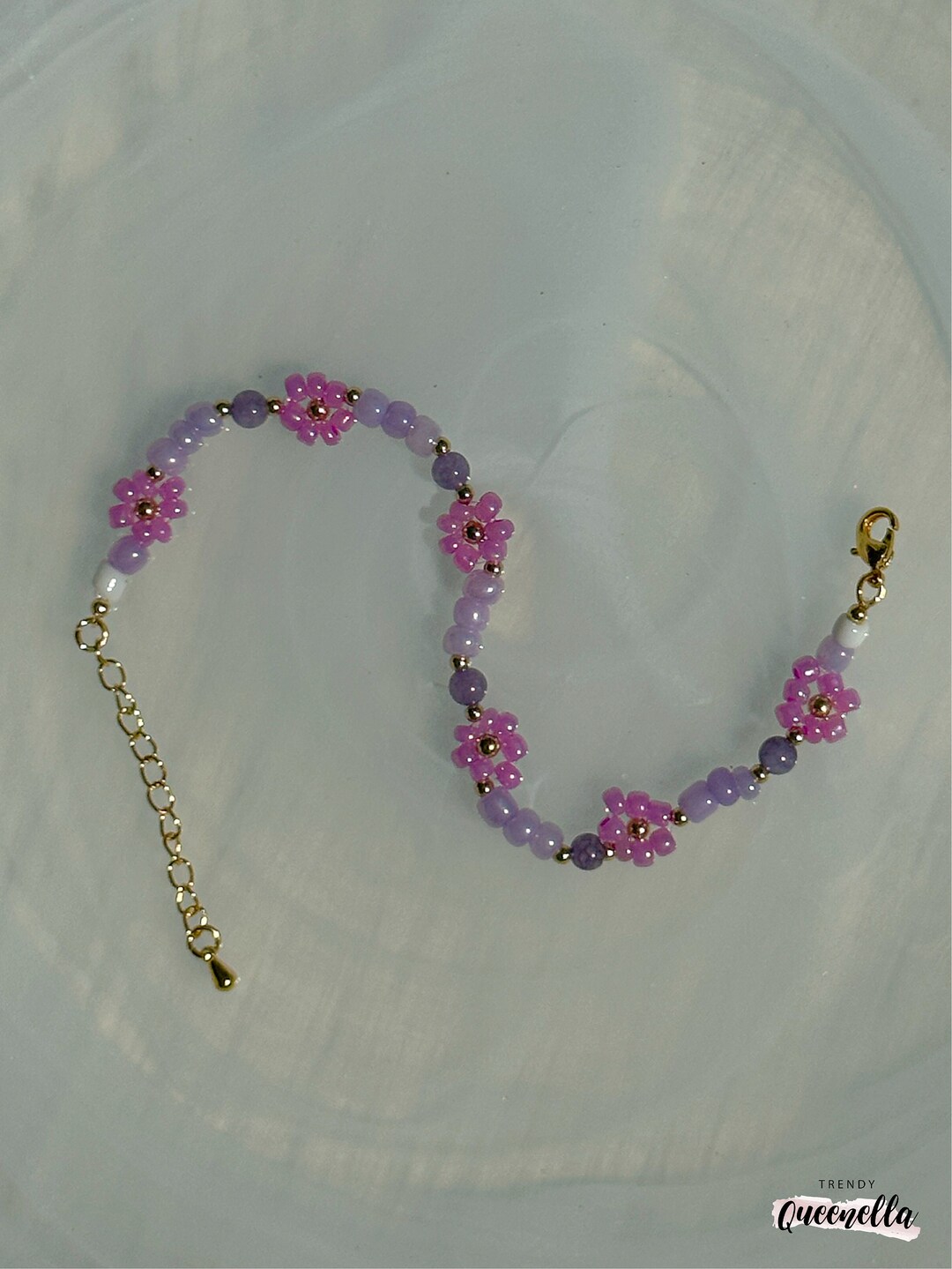 14K Gold Plated Luxury Handmade Flower Beads Bracelet Lilli Natural ...