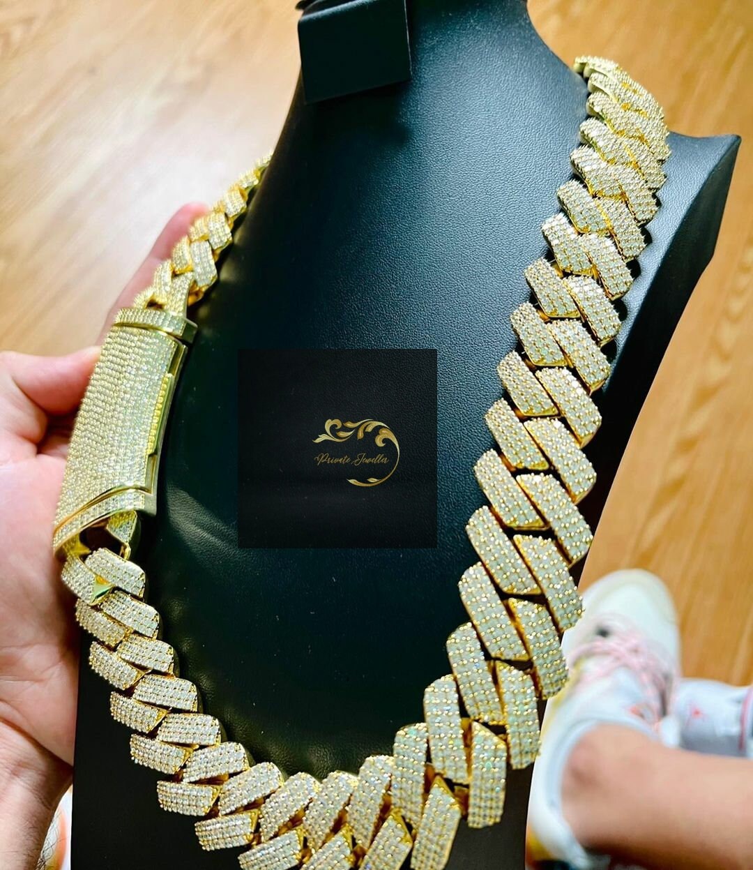 25mm Miami Cuban Link Chain Vvs Moissanite Diamond Stubbed 925 Sterling ...