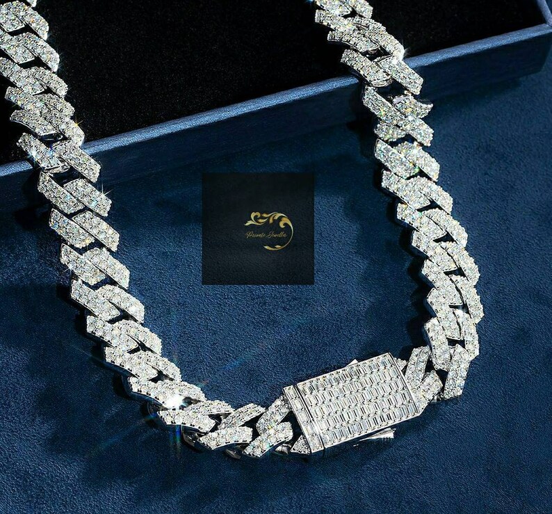 Cuban Chain 12mm Miami Cuban Link Chain Vvs Moissanite Diamond Stubbed ...