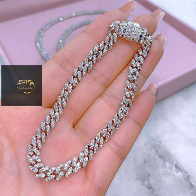 6mm Miami Cuban Link Chain Vvs Moissanite Diamond Stubbed 925 - Etsy