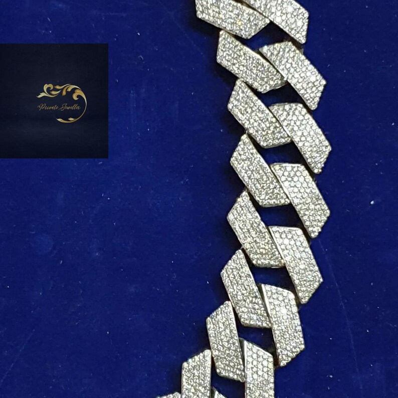 28mm Miami Cuban Link Chain Vvs Moissanite Diamond Stubbed 925 Sterling ...