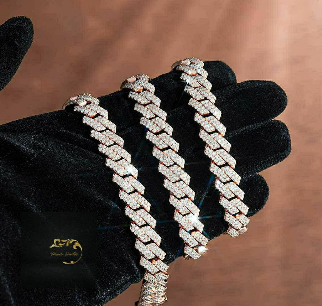 Cuban Chain 12mm Miami Cuban Link Chain Vvs Moissanite Diamond Stubbed ...