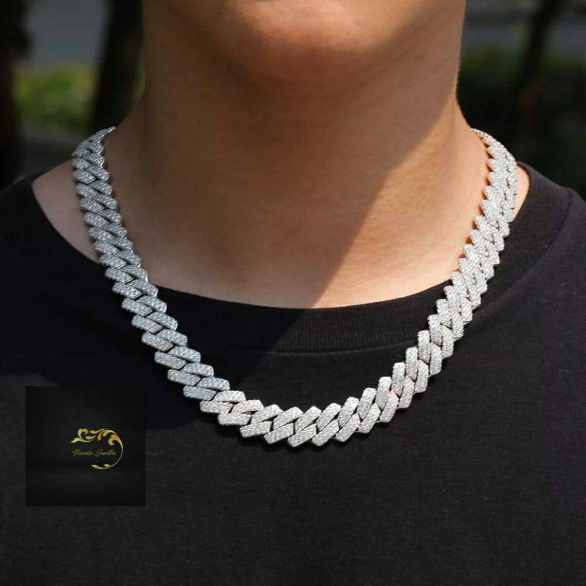 Cuban Chain 12mm Miami Cuban Link Chain Vvs Moissanite Diamond Stubbed ...