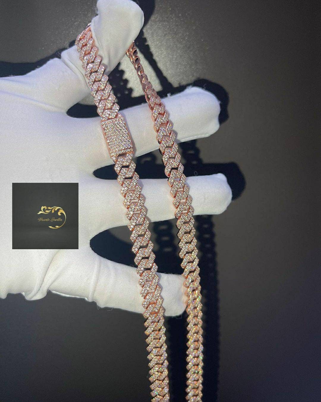 Cuban Chain 12mm Miami Cuban Link Chain Vvs Moissanite Diamond Stubbed ...