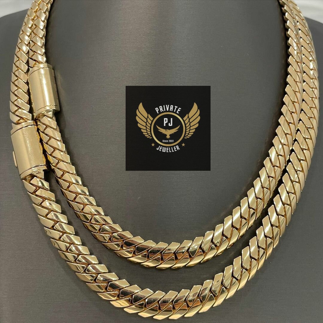 Handmade 12mm 24 Miami Cuban Link Chain 180grams Heavy Solid 925 ...