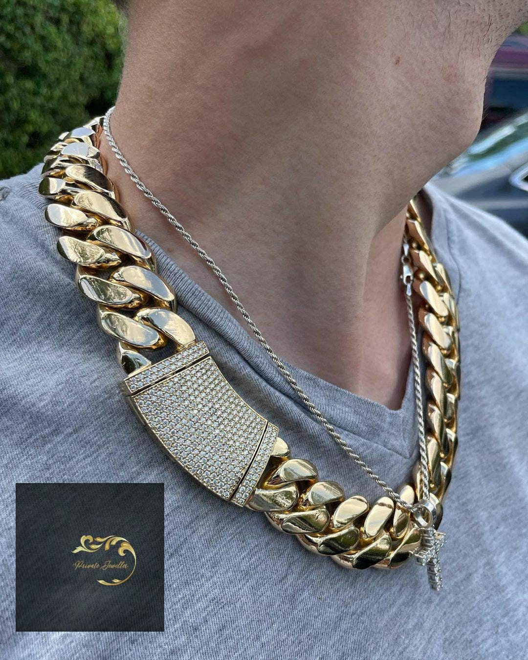 Handmade 22mm 22 Miami Cuban Link Chain 550grams Heavy Solid 925 ...