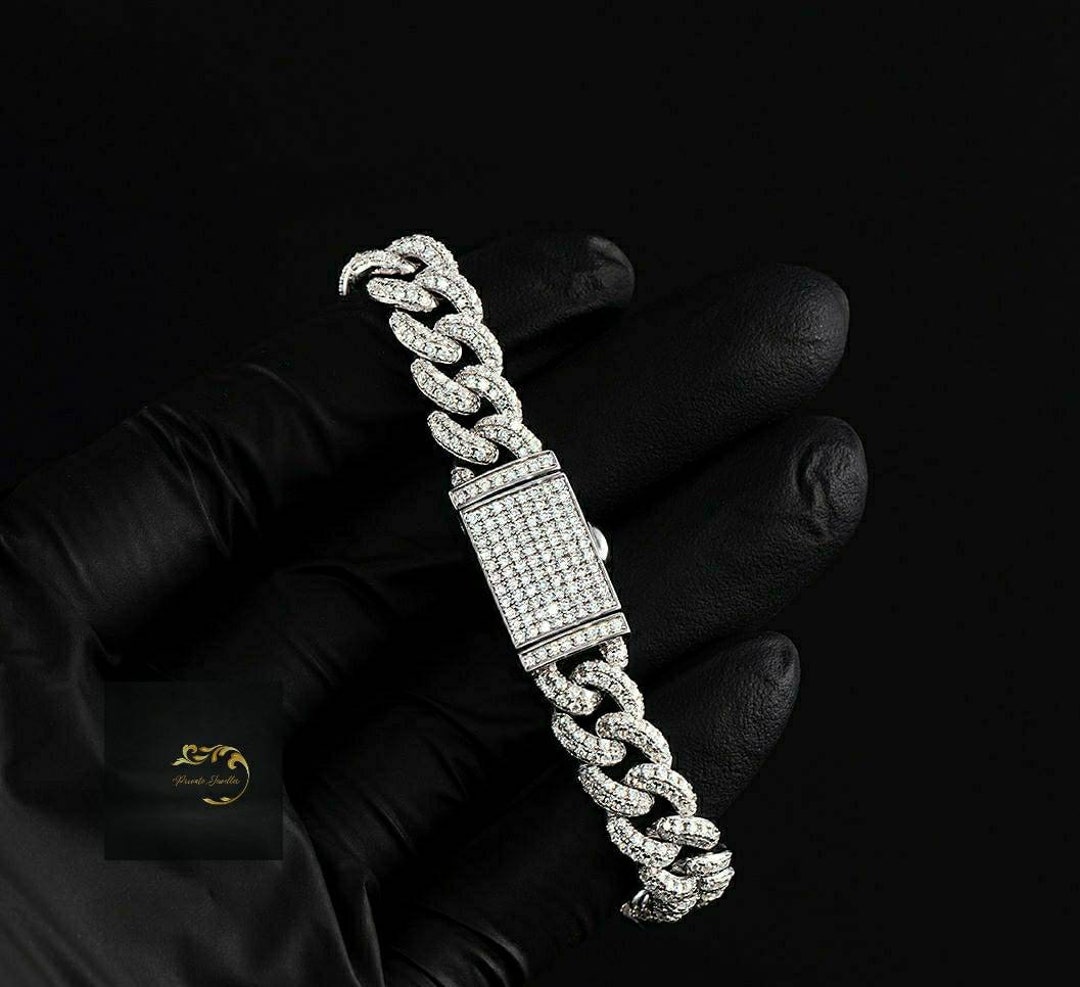 Cuban Chain 10mm Miami Cuban Link Chain Vvs Moissanite Diamond Stubbed ...