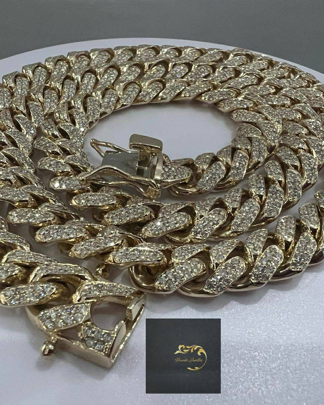 Cuban Chain 12mm Miami Cuban Link Chain Vvs Moissanite Diamond Stubbed ...