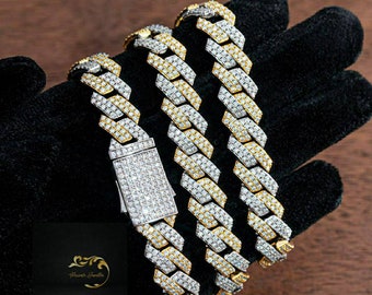25mm Miami Cuban Link Chain Vvs Moissanite Diamond Stubbed 925 - Etsy