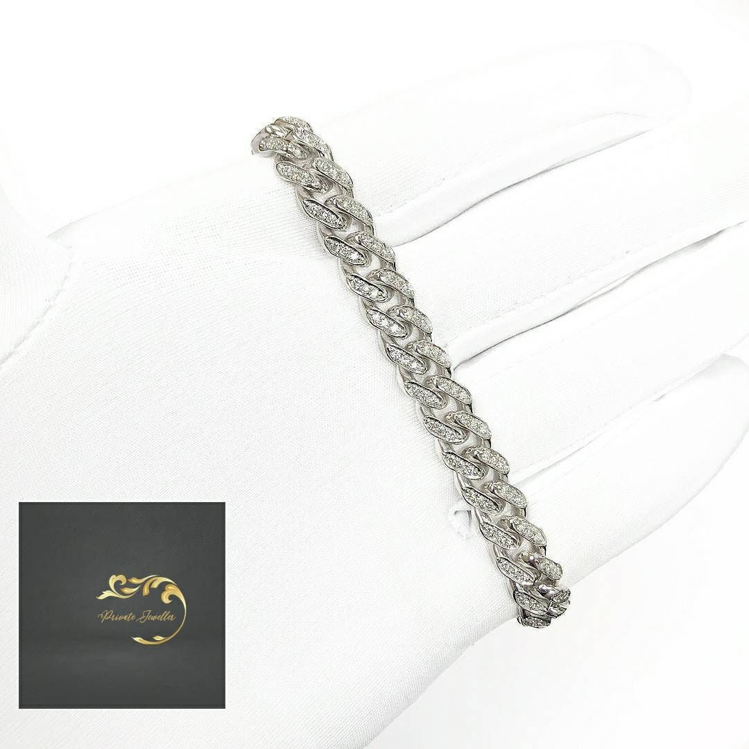 6mm Miami Cuban Link Chain Vvs Moissanite Diamond Stubbed 925 Sterling ...
