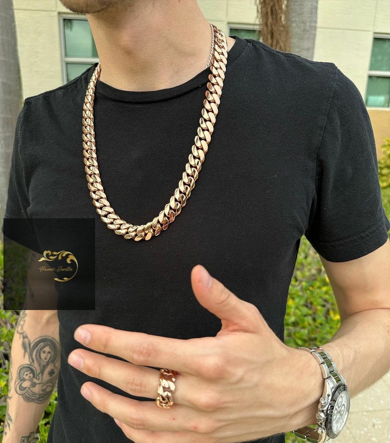Handmade 14mm 24 Miami Cuban Link Chain 270grams Heavy Solid 925 ...