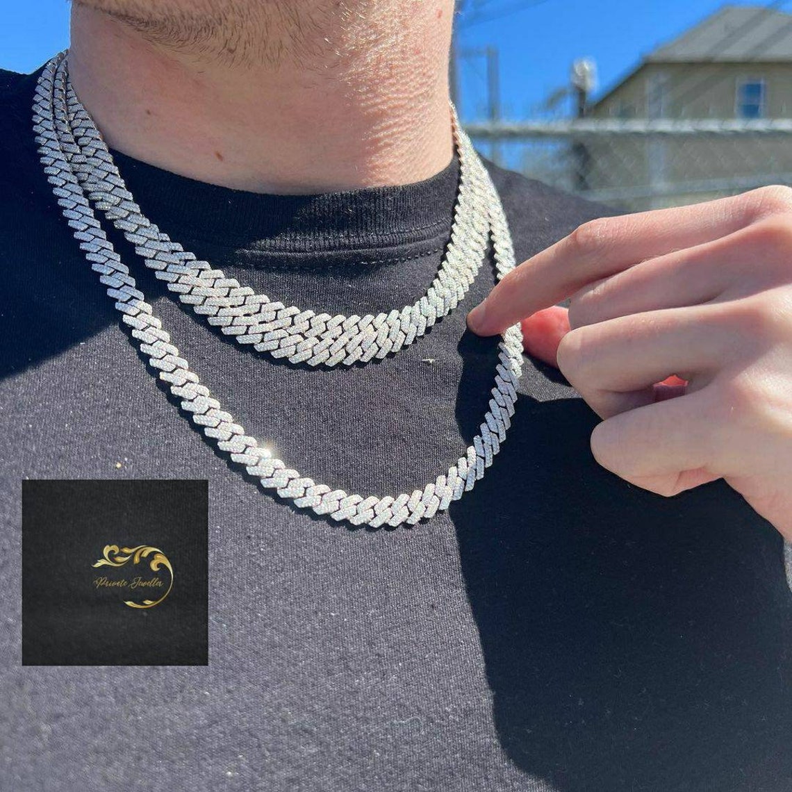 Cuban Chain 10mm Miami Cuban Link Chain Vvs Moissanite Diamond Stubbed ...