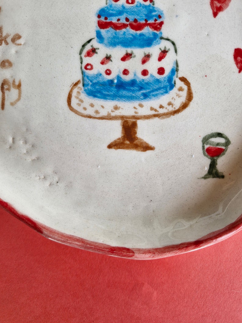 You Make Me Happy Handmade Ceramic Round Plate Design / Birthday Gift ...