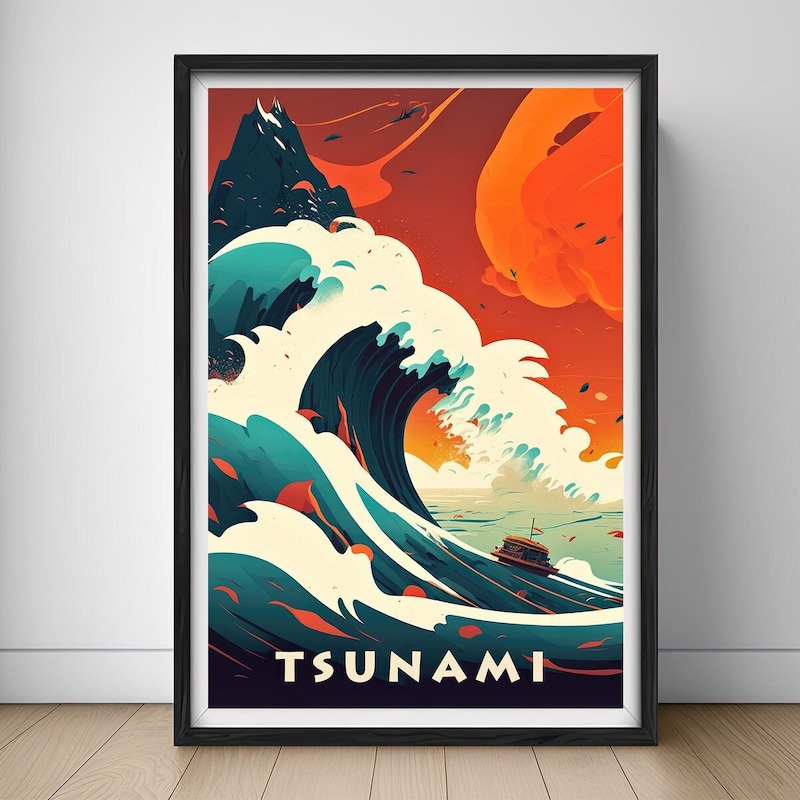 Tsunami Poster - Etsy