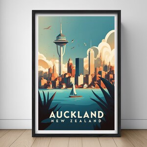 Auckland New Zealand Travel Poster,auckland New Zealand Wall Art Print ...