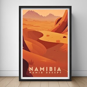 Namibia Desert Travel Poster,namibia Desert Wall Art Print,namib Desert ...