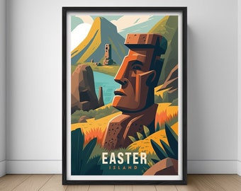 Easter Island Chile Travel Wall Art Poster Print - Etsy