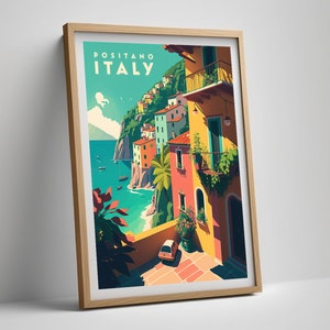 Positano Italy Travel Poster,positano Wall Art Print,positano Italy ...