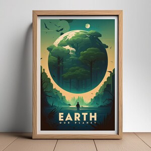 Planet Earth Travel Poster,planet Earth Wall Art Print,planet Earth ...