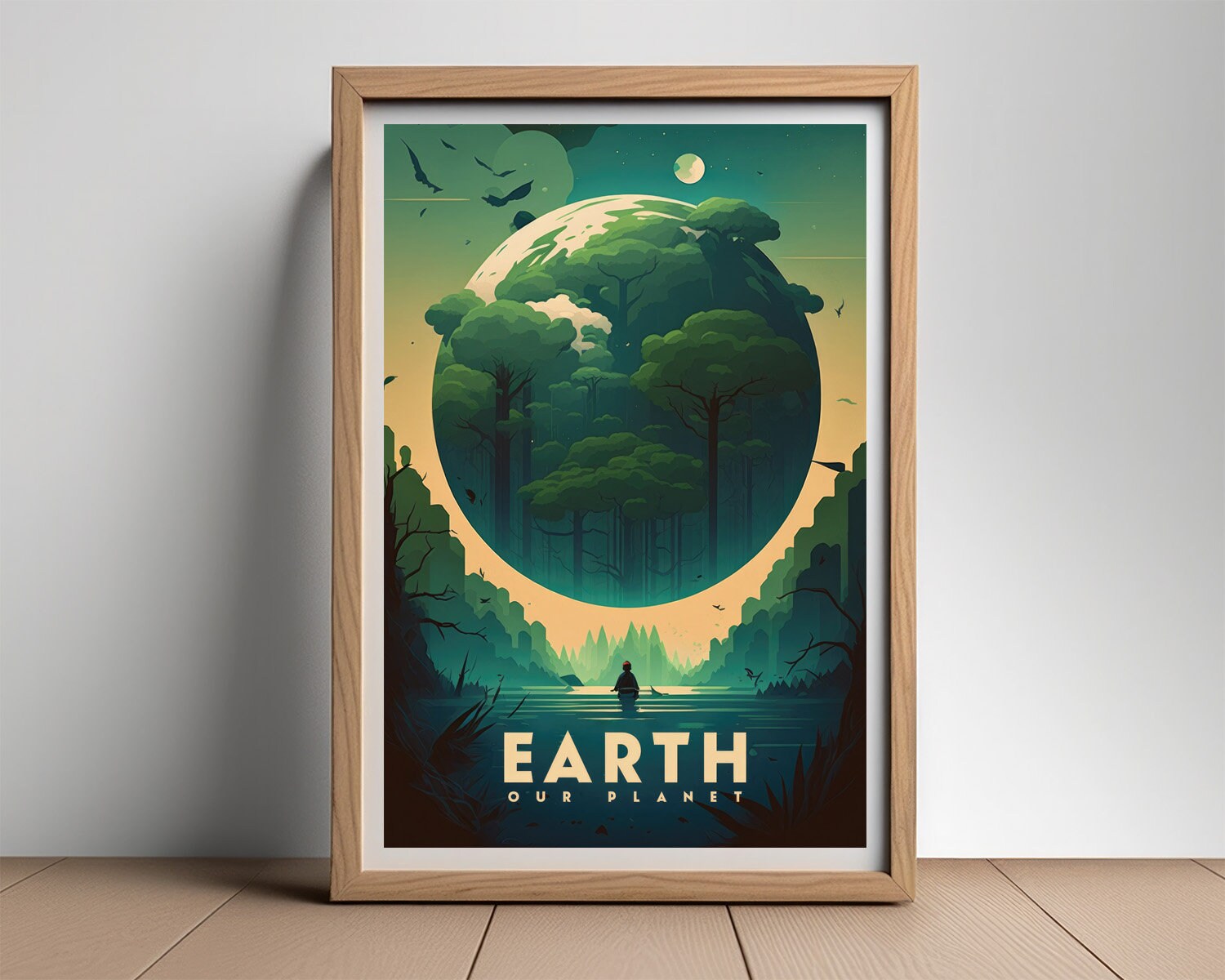 Planet Earth Travel Poster,planet Earth Wall Art Print,planet Earth ...