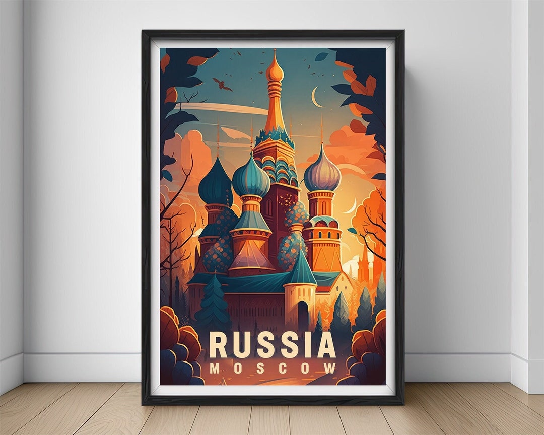 Russia Moscow Travel Poster,russia Moscow Wall Art Print,russia Moscow ...