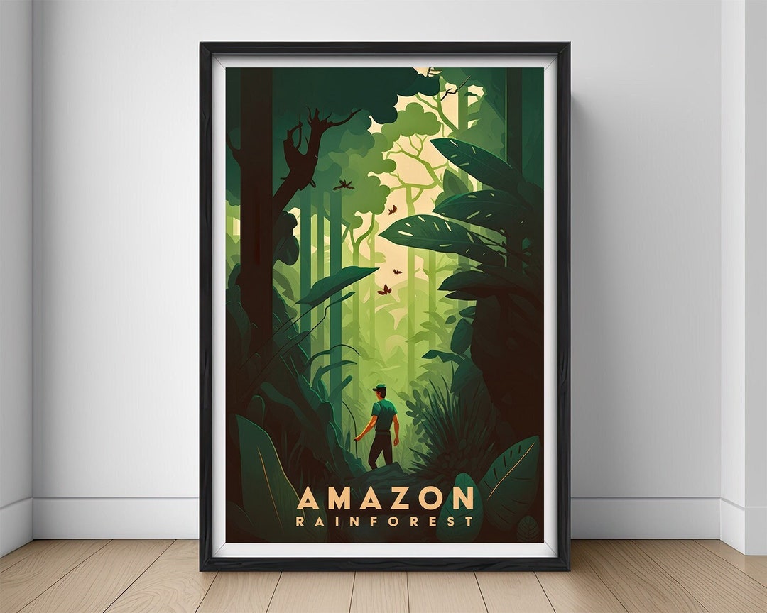Amazon Rainforest Travel Poster,amazon Jungle Wall Art Print,amazon ...