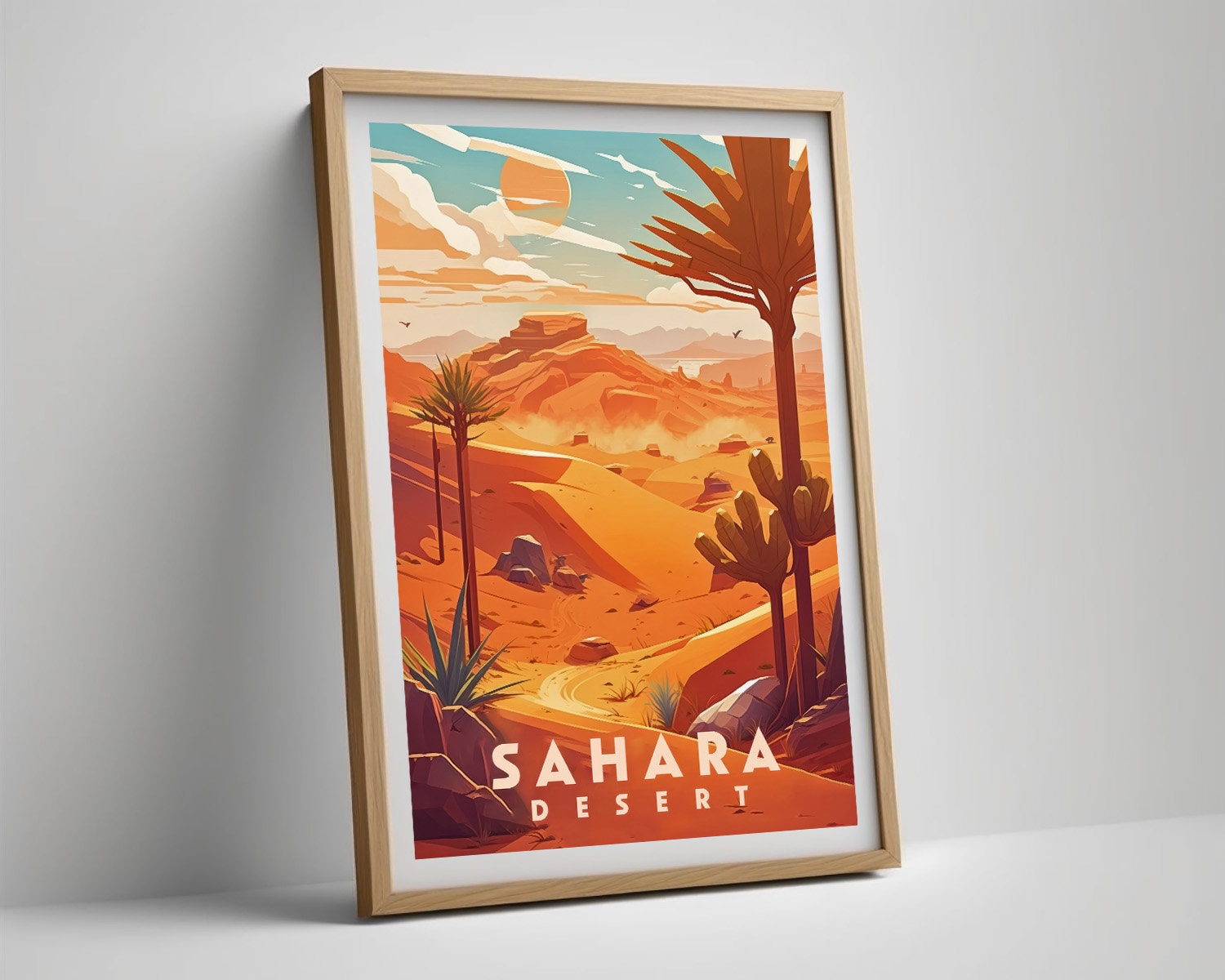 Sahara Desert Travel Poster,sahara Desert Wall Art Print,sahara Desert ...